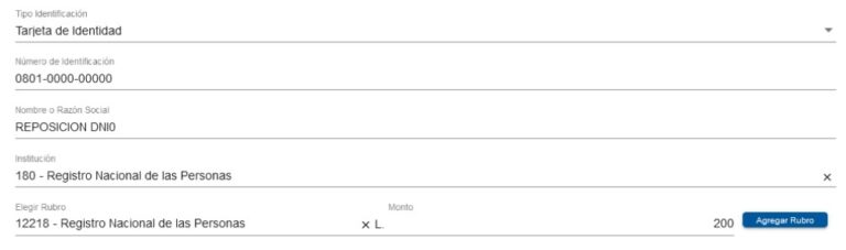 Documento de Identidad de Honduras - Solicitudes